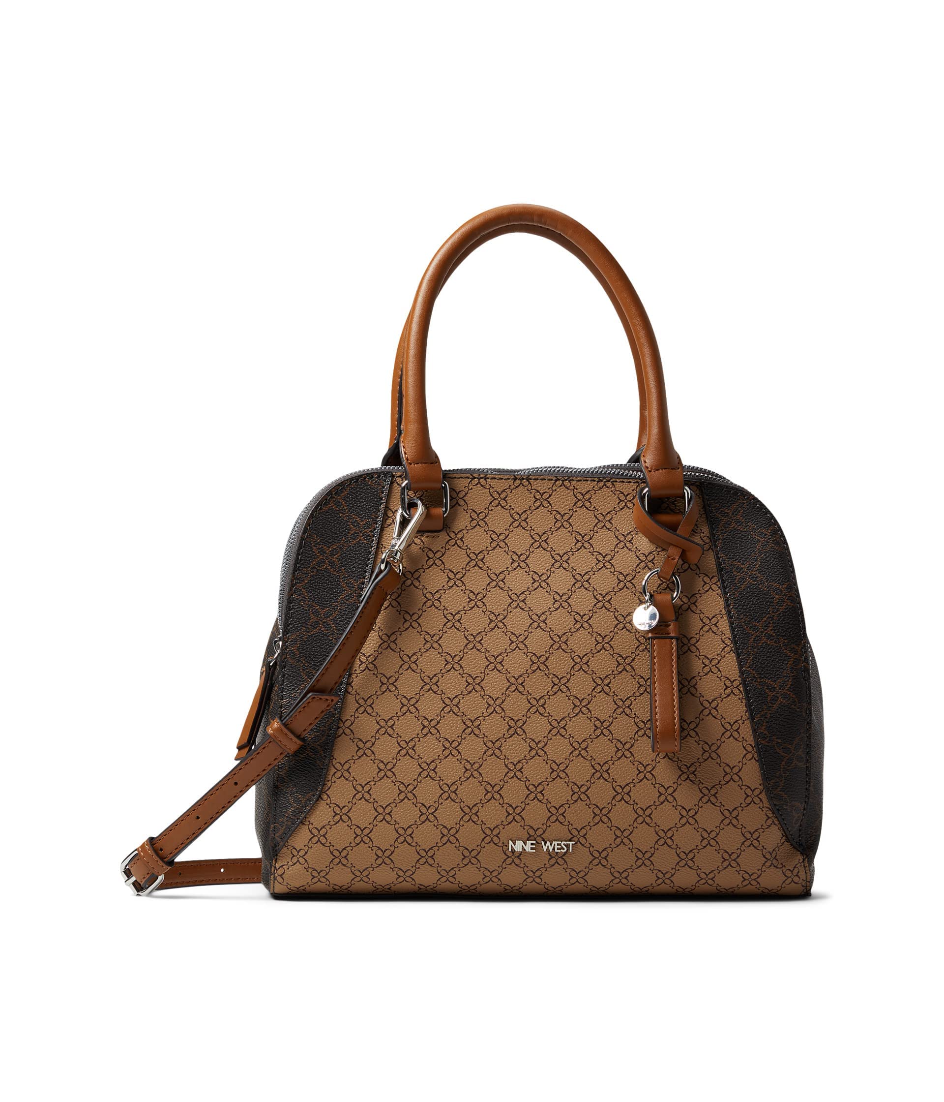 NINE WEST Women's Dannin Satchel Mocha Multi One Size One Size
