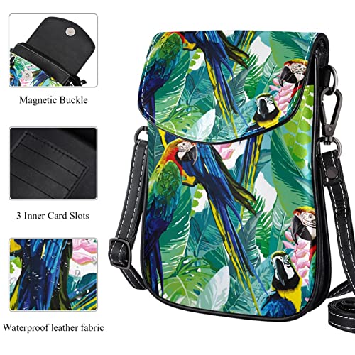 Small Crossbody Bag Parrot Cell Phone Purse Wallet