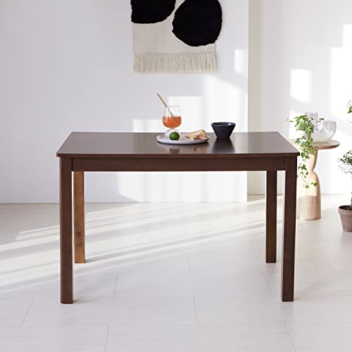 Livinia Cabin 45.3" Wooden Dining Table/Small Rectangular Modern Farmhouse Solid Wood Kitchen Table Desk (Walnut)