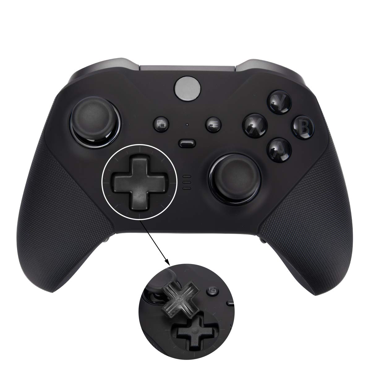 Metal Thumbsticks for Xbox One Elite Series 2, Xb1 Elite 2 Controller Parts, Gaming Accessory Replacement Parts, Metal Mod 6 Swap Joysticks, 4 Paddles, 2 D-Pads, 1 Adjustment Tool(Black)