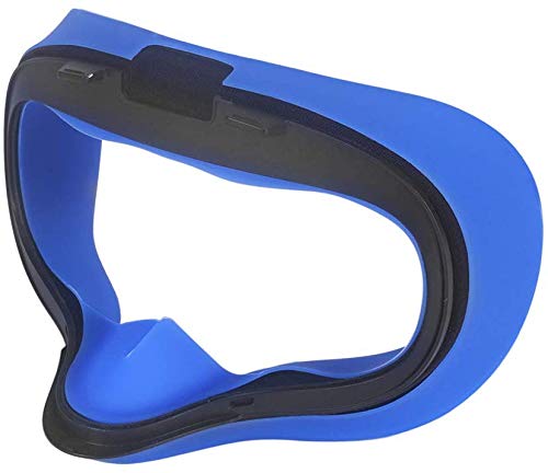 MASiKEN 2Pcs Face Cover Mask & Silicone Face Pad Replacement for Oculus Quest, Sweatproof Lightproof Washable Face Cushion