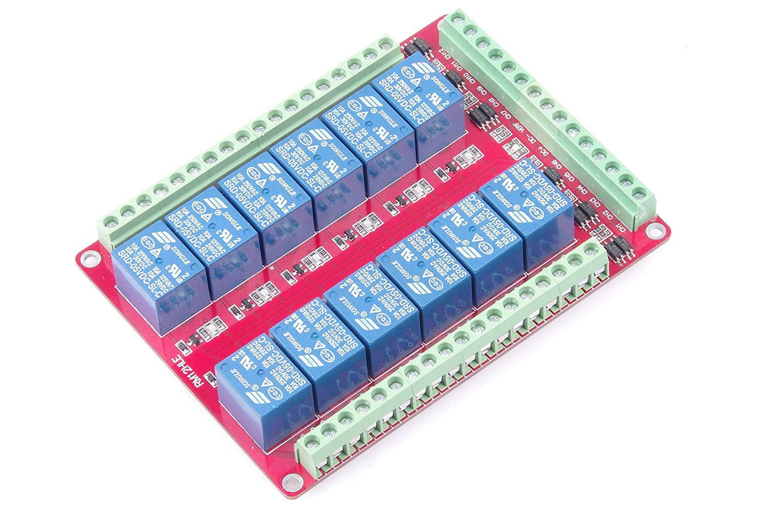 LIVISN DC 5V 12 Channel 10A Relay Module Bidirectional Optocoupler Isolation High Low Level Trigger for Arduino, PLC Equipment, Industrial Systems, Furniture Intelligent Control, Development Test