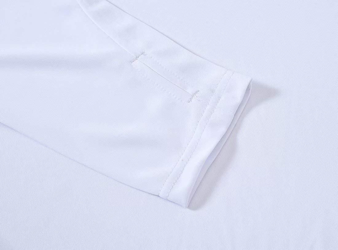 Mens Outdoor Athletic Shirts UPF 50+ UV Sun Protection Long Sleeve T-Shirt White Medium
