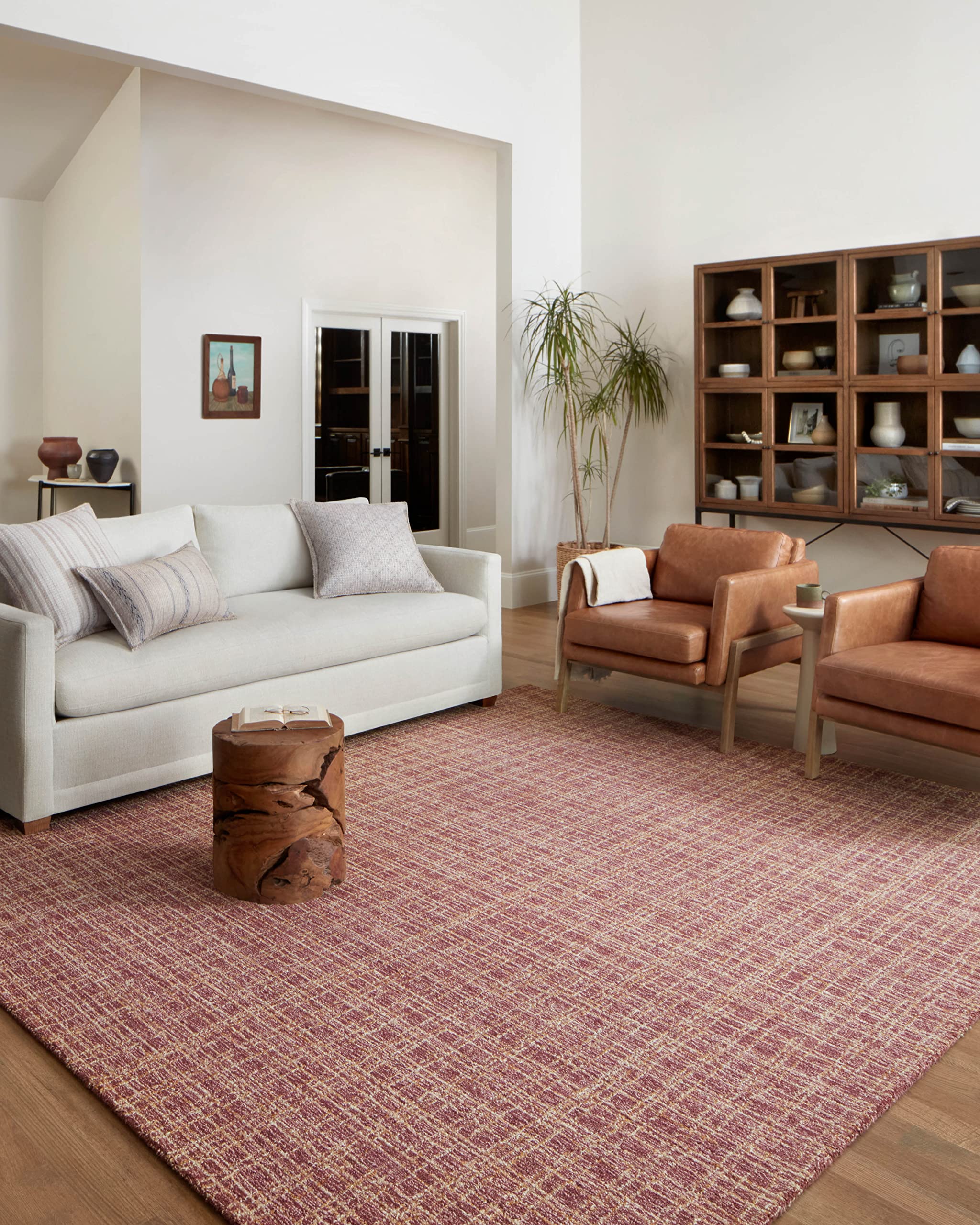 Loloi Chris Loves Julia x Polly Berry/Natural 2'-3" x 3'-9" Accent Rug