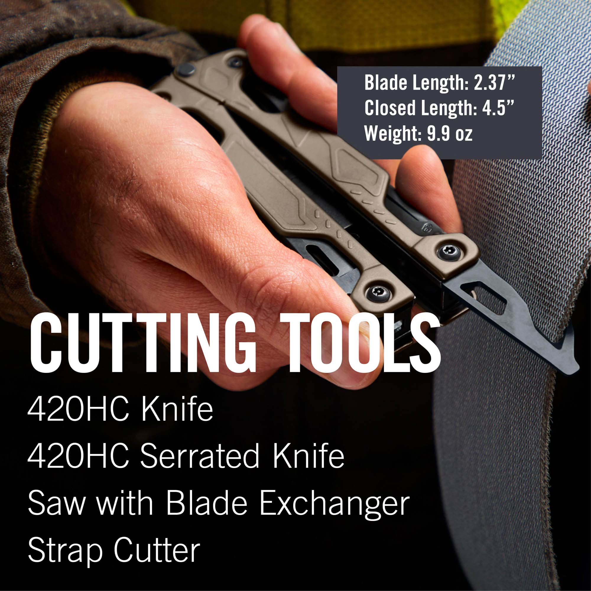 LEATHERMAN - OHT One Handed Multitool with Spring-Loaded Pliers and Strap Cutter, Coyote Tan with MOLLE Brown Sheath