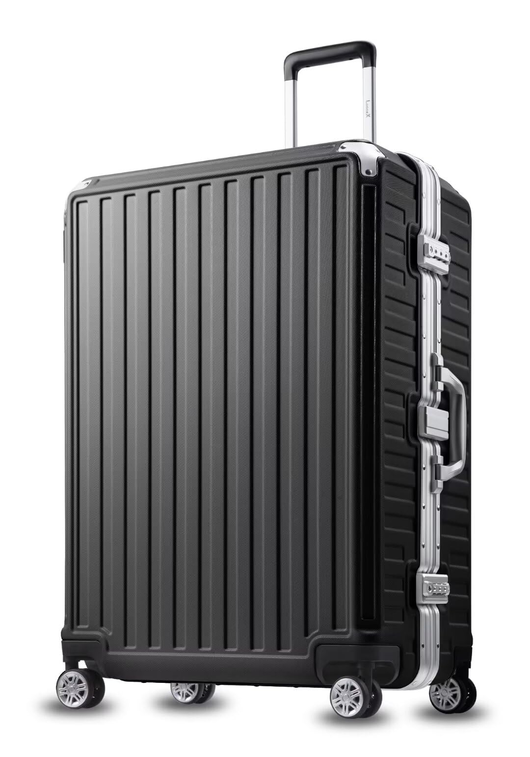 LUGGEX 28 Inch Luggage with Aluminum Frame, 95L Polycarbonate Zipperless Checked Large Luggage, Hard Shell Suitcase 4 Metal Corner