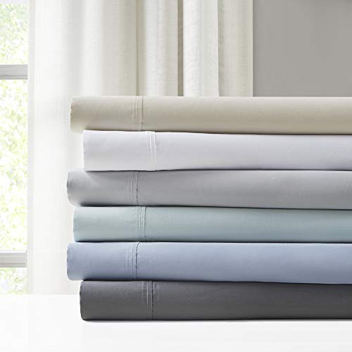 Madison Park 1500 Thread Count Cotton Blend Pillow Case Cover , Casual Luxury Machine Washable King Size Pillow Cases Set of 2 , King : 20 X 40 , Grey