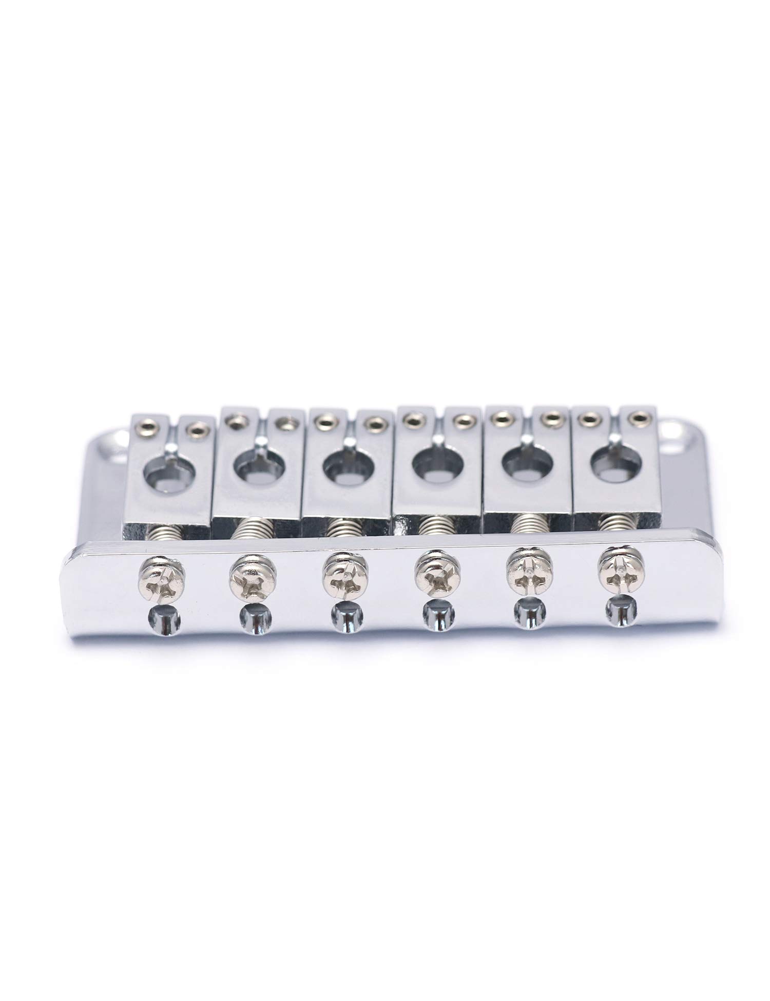 Metallor Guitar Saddles Bridge for Hardtail Strat Tele Electric Guitar Parts Replacement Chrome.
