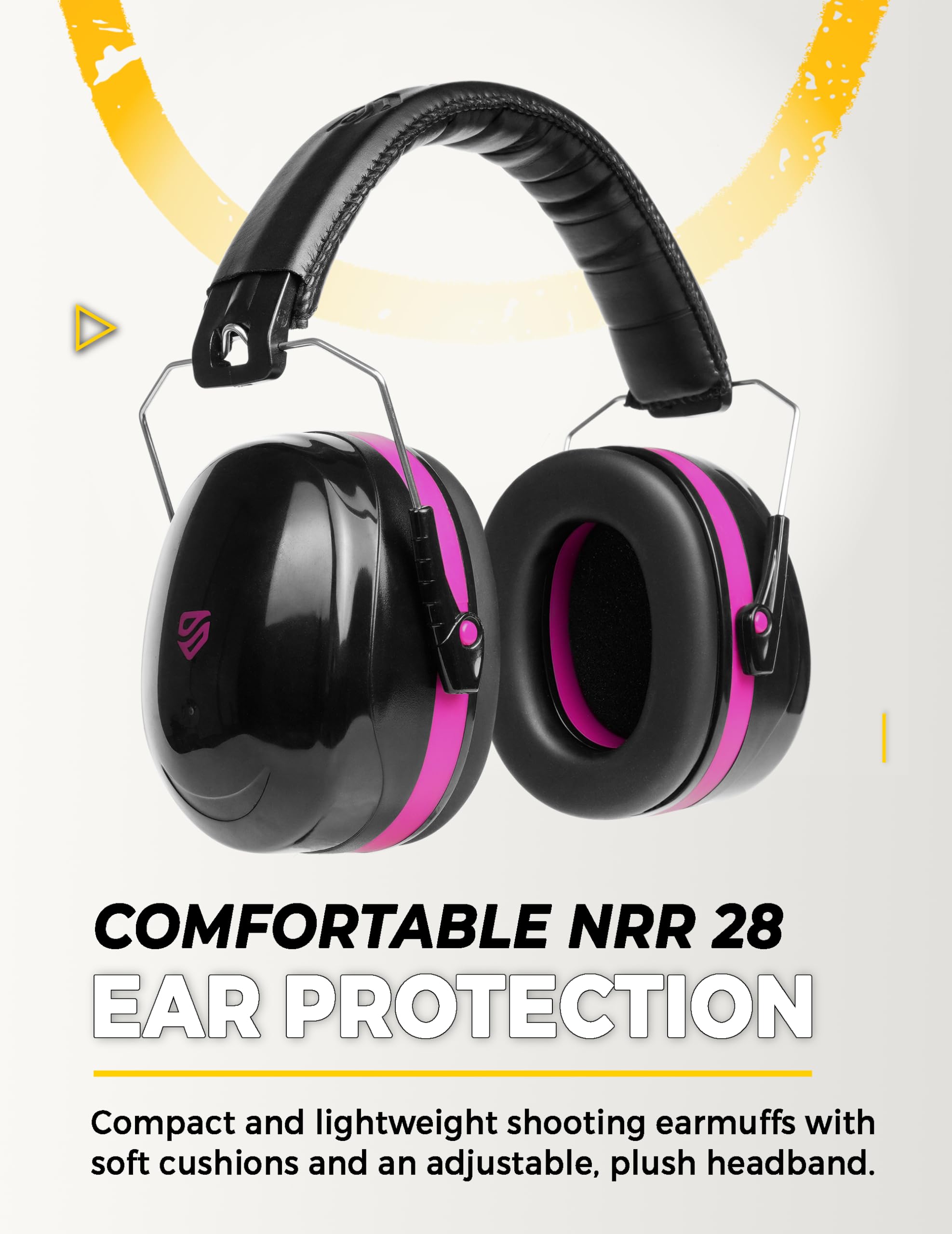 TradeSmart All-in-One Gun Range Safety Duo Kit, Pink & Grey Ear and Eye Protection Kit for Men and Women, U.S. Certified