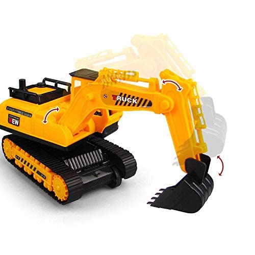 VOLL Remote Control Excavator Toy Truck RC Construction Vehicles for Boys Girls Kids RC Tractor with Working Sounds RC Tractor Construction Vehicles Toy