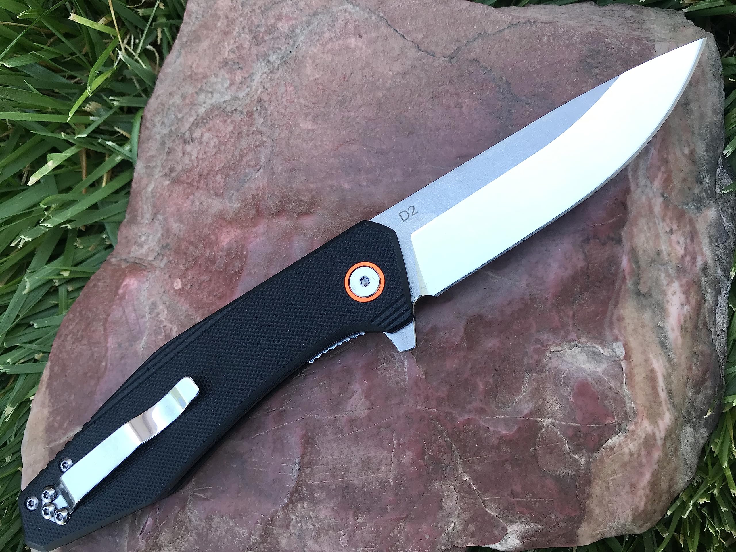TACTICAL GEARZ G10 Pocket Knife! TG Zera, G10 Handle! Razor Sharp D2 Steel Blade! Includes Sheath!