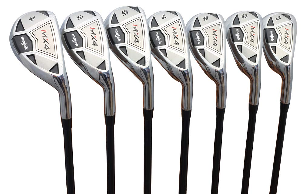 Men’s Majek MX4 Hybrid Iron Set, which Includes: #4, 5, 6, 7, 8, 9, PW Senior Flex Right Handed Utility “A” Flex Clubs