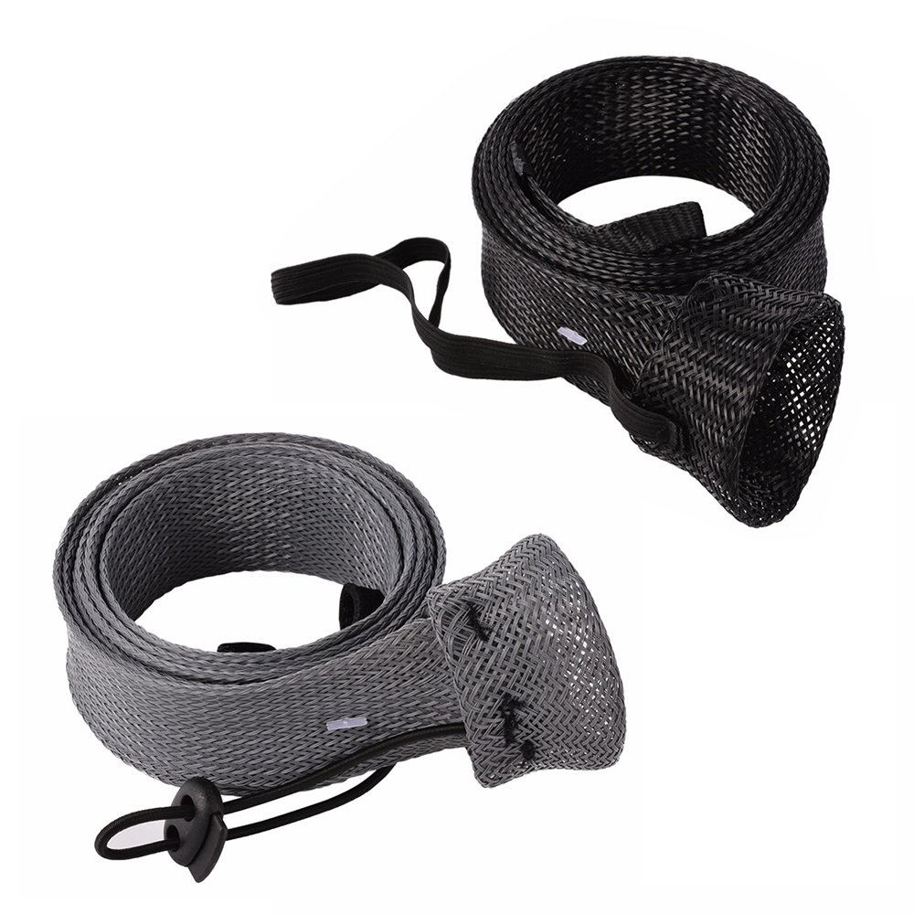 LZLRUN 2Pcs Expanable Braided Mesh Jacket Wrap Casting Fishing Rod Sleeve Cover Pole Glover Tip Protector Bag Sock Fishing Tools