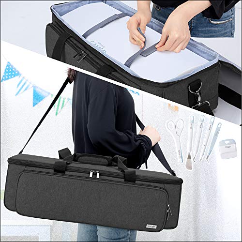 LUXJA Bag for Die Cut Machines (Compatible with Cameo 3 and 4, Cricut Explore Air 2 and Maker), Black