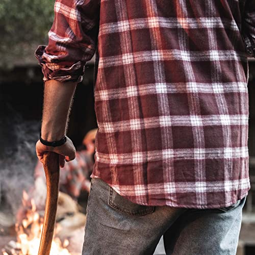 Mossy Oak Men's Buffalo Plaid Flannel Shirt, Sunrise Gradient, Large