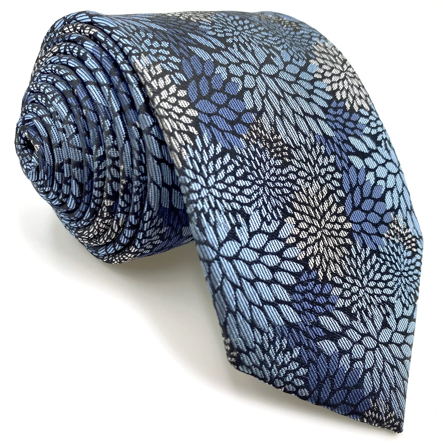 S&W SHLAX&WING Mens Ties Azure Blue Navy Steel Matching Cufflinks Only