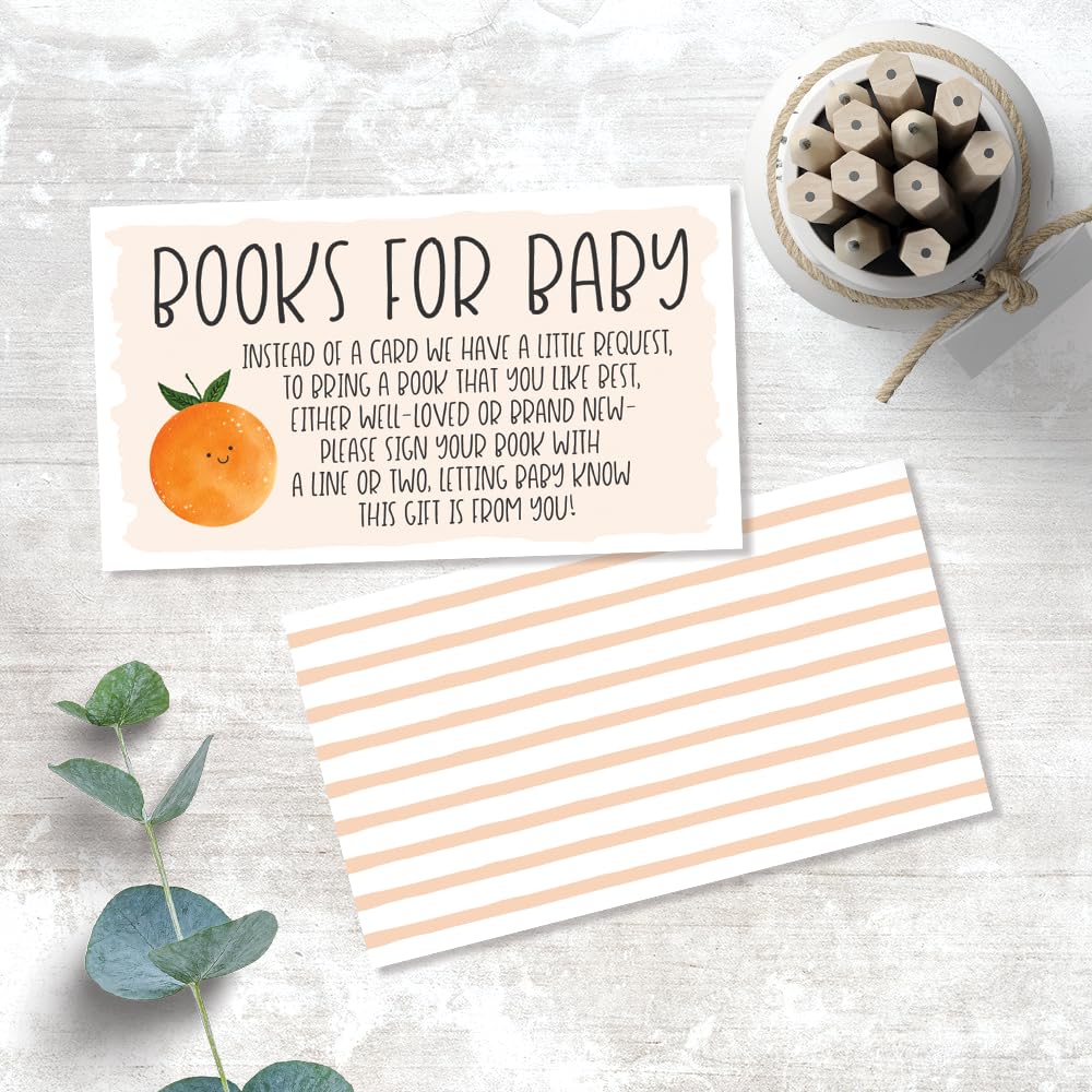 m&h invites 50 Little Cutie Books for Baby Shower Request Cards - Invitation Inserts - Gender Neutral or Girl Baby Shower