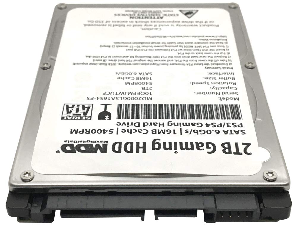 MaxDigitalData (MD2000GLSA854-PS) 2TB 5400RPM 8MB Cache (9.5mm) SATA 6.0Gb/s 2.5" Gaming Hard Drive (for PS4) - 2 Year Warranty