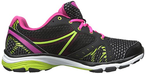 Ryka Women's Vida RZX Cross-Training Shoe, Black/Ryka Pink/Lime Blaze, 8.5 M US
