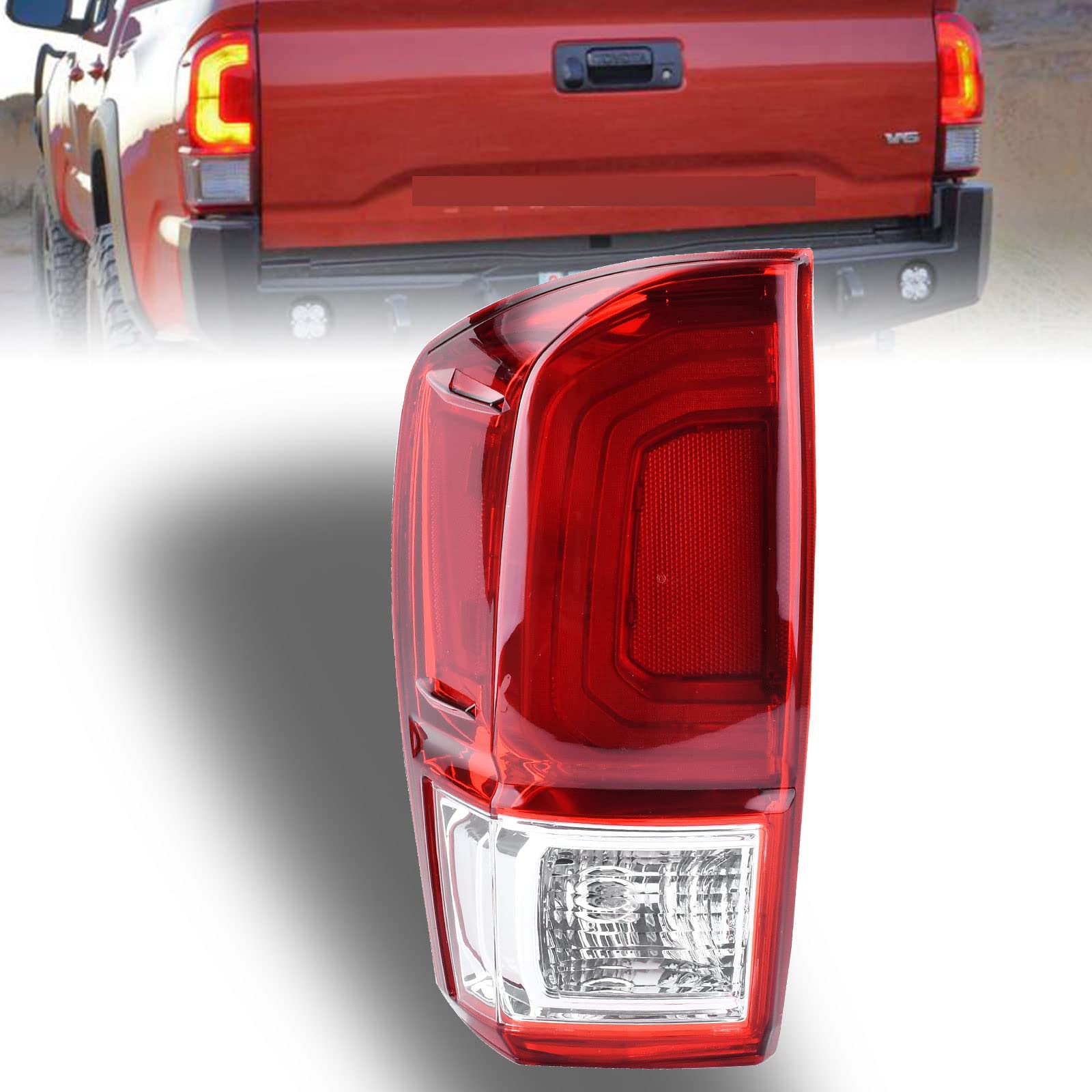 Nakuuly Tail Light Rear Lamp Compatible With 2016-2022 Toyota Tacoma Left Driver Side Taillight Brake Signal Assembly with Bulb # 81560-04170