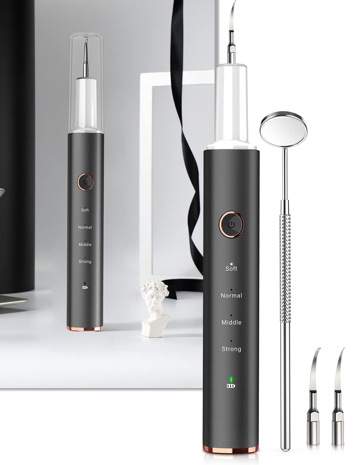 Teeth Cleaning Kit, Electric Tooth Cleaner Tool for Oral Care, 4 Work Modes, for Use at Home (Black)