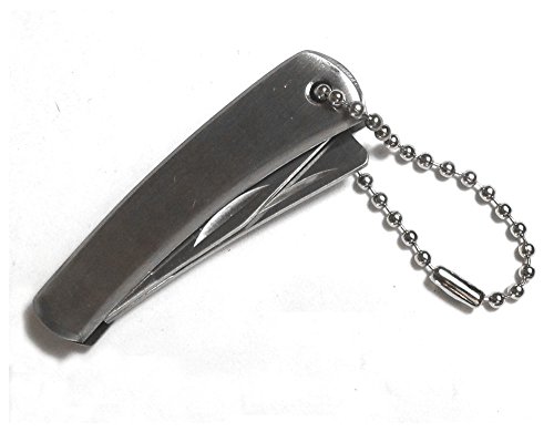 ToolUSA DIRK Stainless Steel Pocket Knife | Dual 1 7/8" (4.8 cm) Blades | 3.75" (9.5 cm) Overall | Key Ring Attachment | Polished Finish