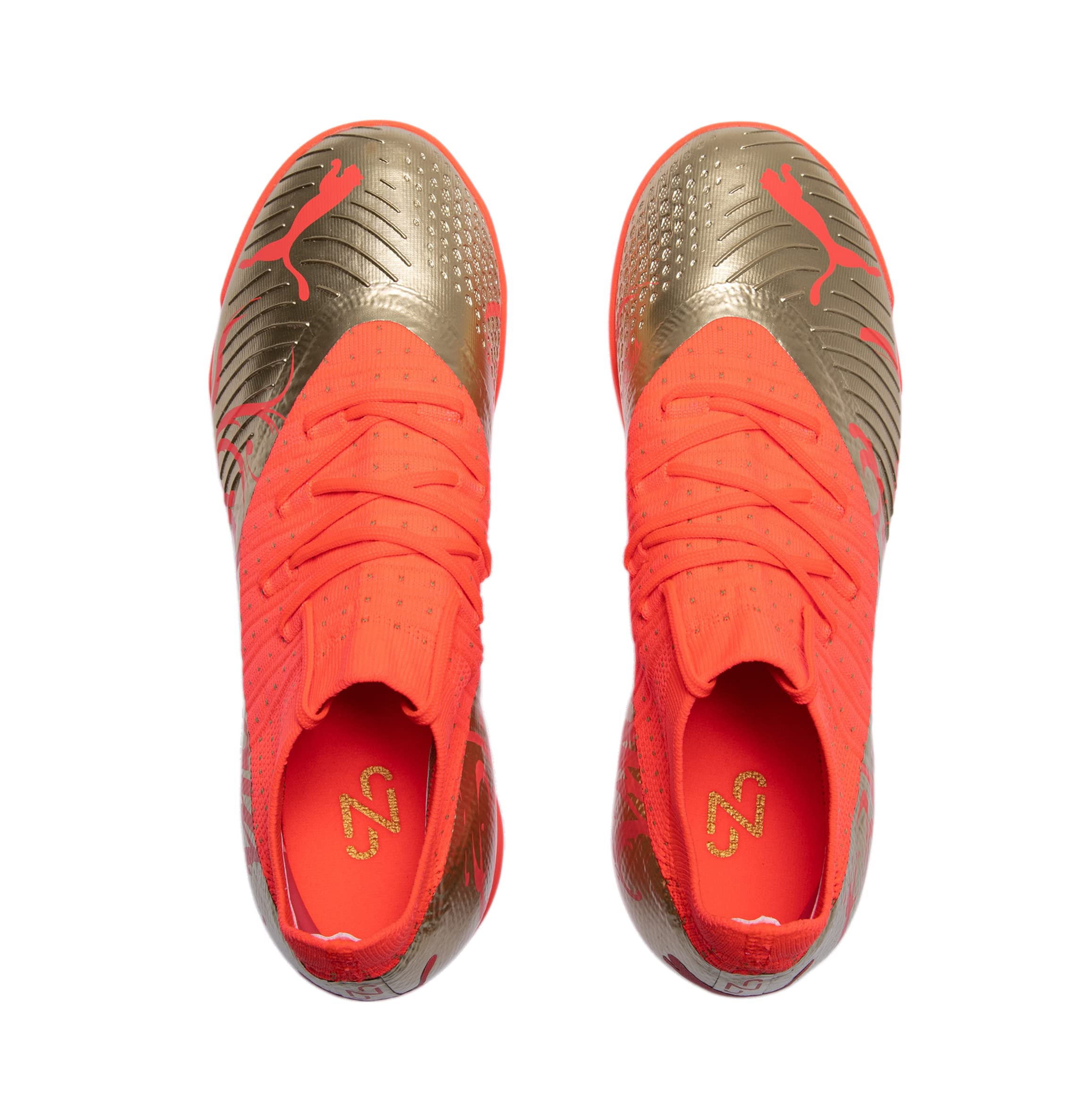 Puma Future Z 3.4 Neymar Jr. Turf Training Sneaker, Fiery Coral-Gold, 3 US Unisex Big Kid