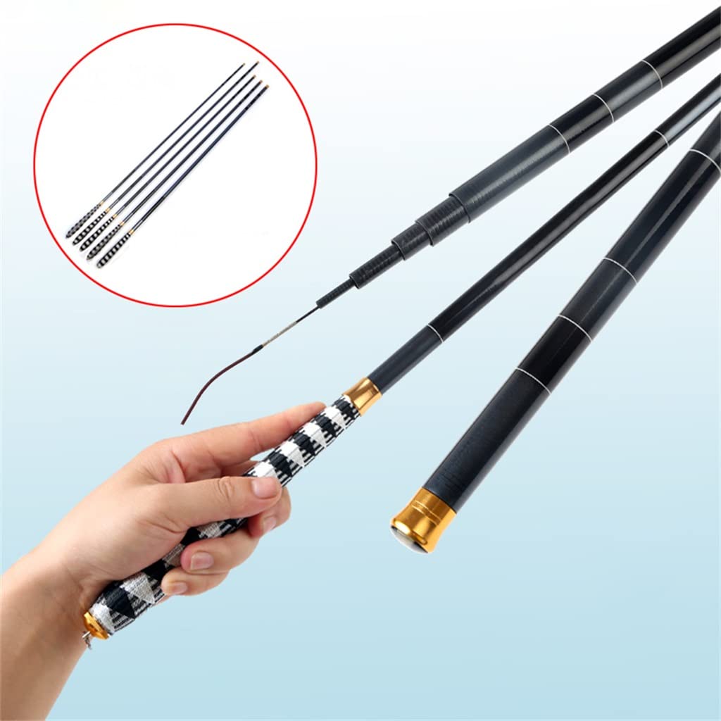 Telescopic Carbon Fiber Super Hard Light Carp Fishing Pole Stream Fishing Rod Hooks ( Color : D , Size : 3.9m )