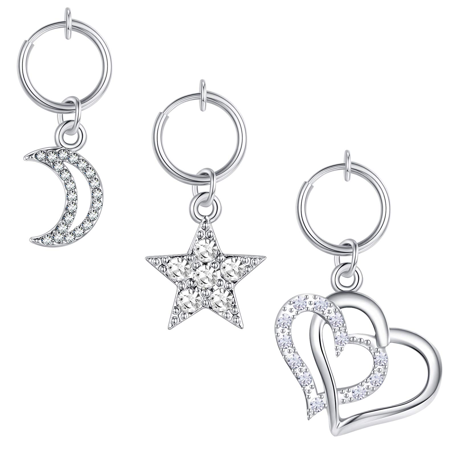 MODRSA Clip on Belly Button Rings Fake Belly Piercing Fake Belly Rings non Piercing Navel Ring