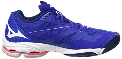 Mizuno Unisex Wave Lightning Z6 Volleyball Shoe, Reflexbluec Wht Diva Pink, 10.5 US Men
