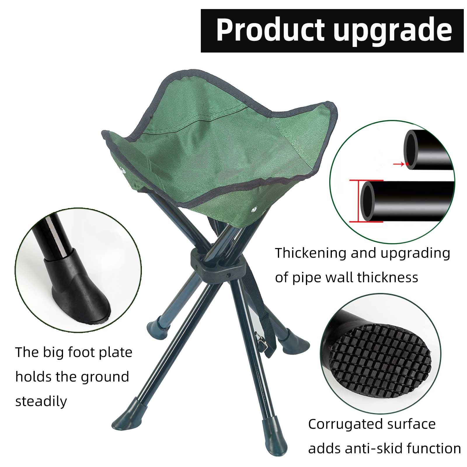 sawoolives Camping Foldable Folding Foot Stool for Adults Portable Retractable Camp Stool Folding Lightweieht Tripod Folding Camping Stool Travel Chairs for Adults Small Folding Stool…