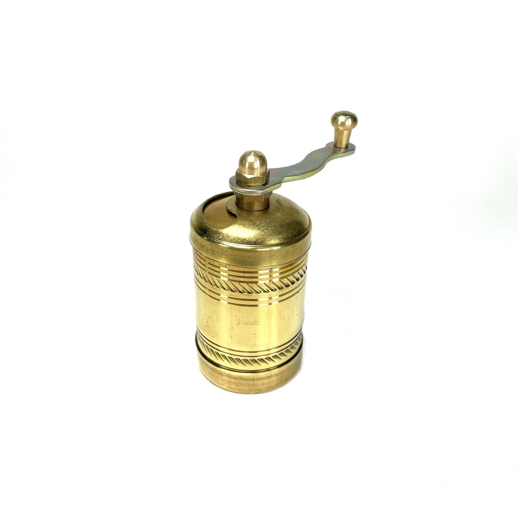 Small Pocket Pepper Mill 3 Brass Vintage Style