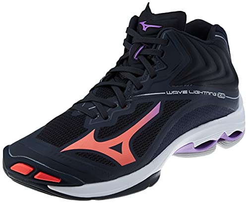 Mizuno Women's Wave Lightning Z6 Mid Volleyball Shoe, Indiai Fierycoral2265c, 12.5