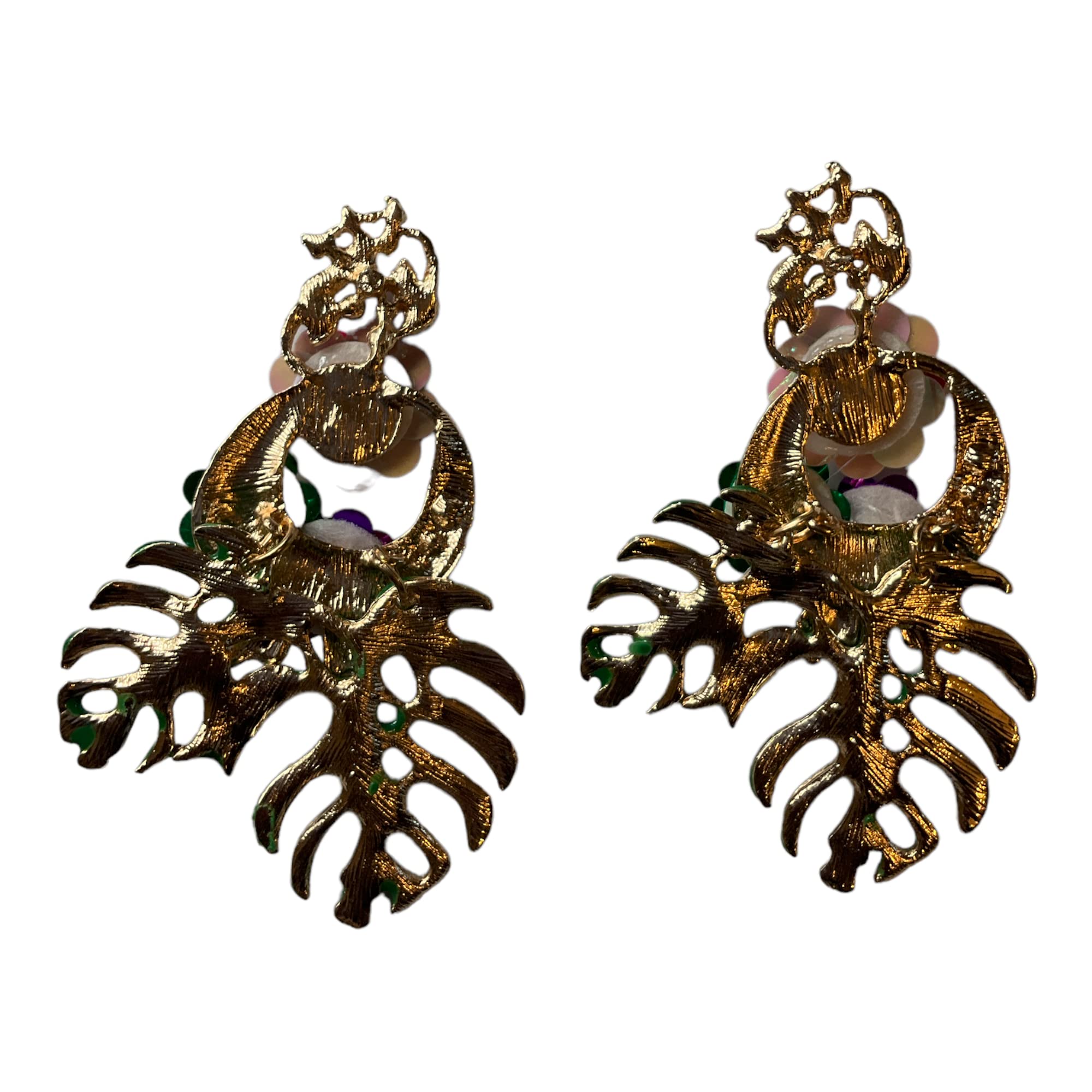 Safari Fun Summer/Fall Leaf Drop Multicolor Vacation Women Girls Glamorous Design Earring (Black)
