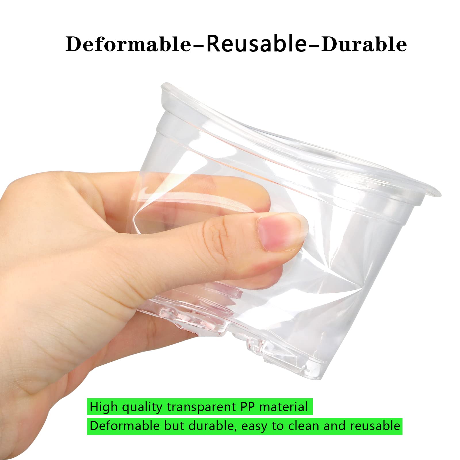 OUPSAUI 6/5/3.5 Inch Clear Nursery Pots with Drainage Holes, 30 Pack Nursery Pots Variety Pack, Durable Transparent Plastic Pots for Plants, Seed Starter Pots, Garden Flower Orchid Pots