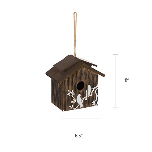 Topadorn Wooden Bird House Hanging Outdoor,Eco Friendly Materials and Decorative with Bird Printed