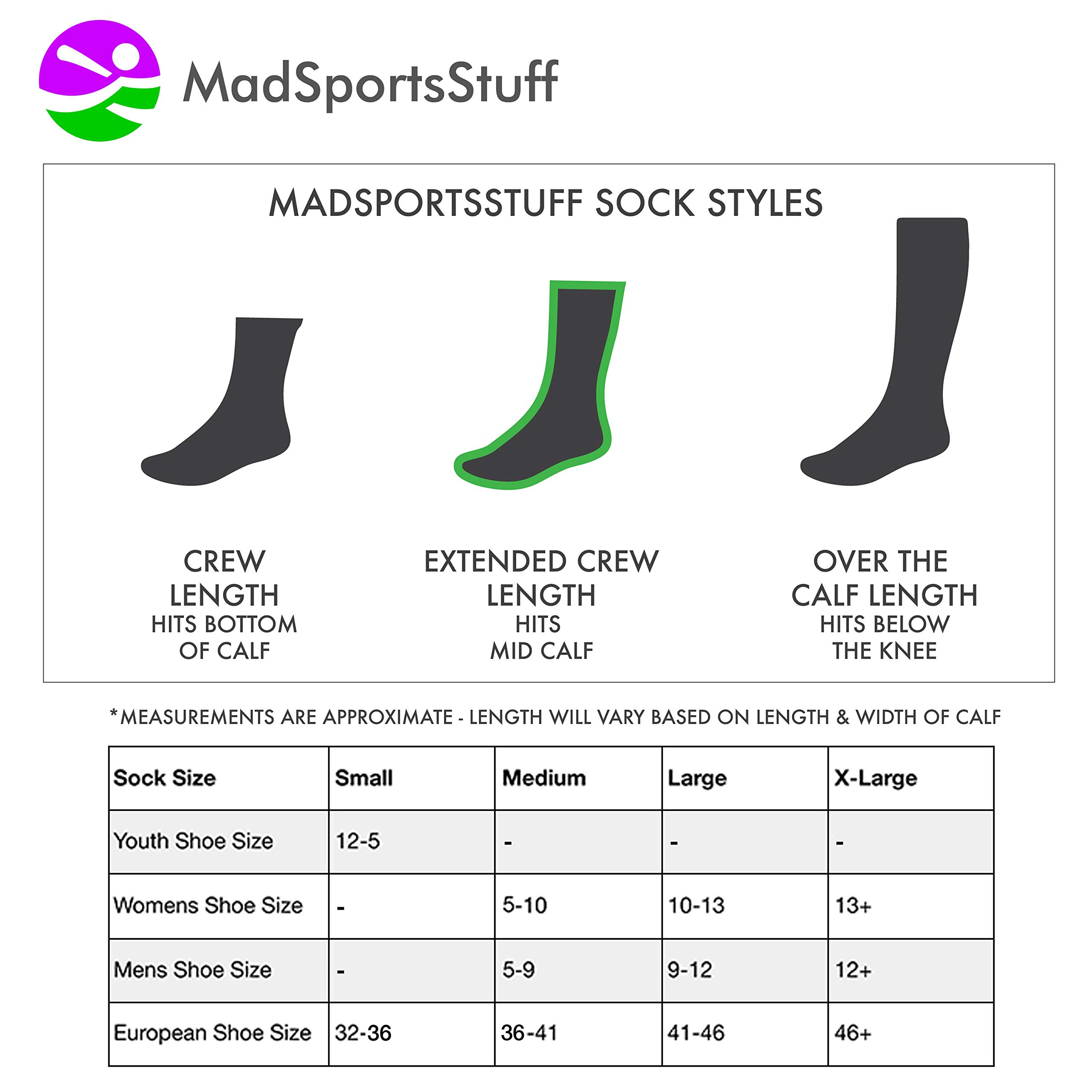 MadSportsStuff Basketball Socks with Basketball Logo Crew Socks (Scarlet/White, X-Large)