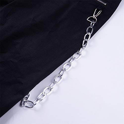 Steampunk Leggings for Women Harajuku Y2k E-Girl Emo Pants TIK Tok Party Trouser with Chain Pockets