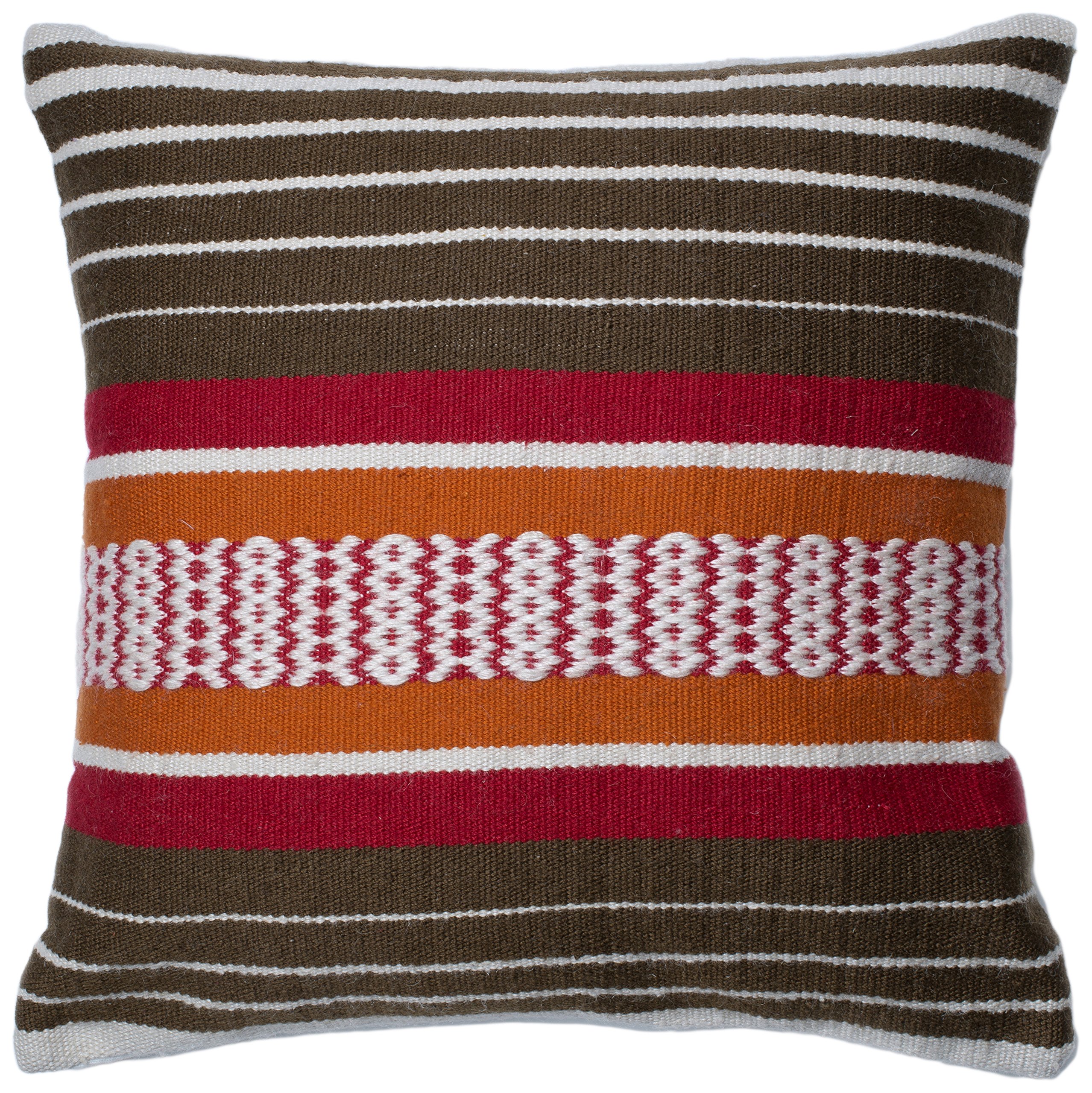 Loloi Loloi-DSETP0214BRMLPIL3-Brown/Multi Decorative Accent Pillow 100% Polyester Cover and Down Fill 22" X 22", Brown/Multicolor