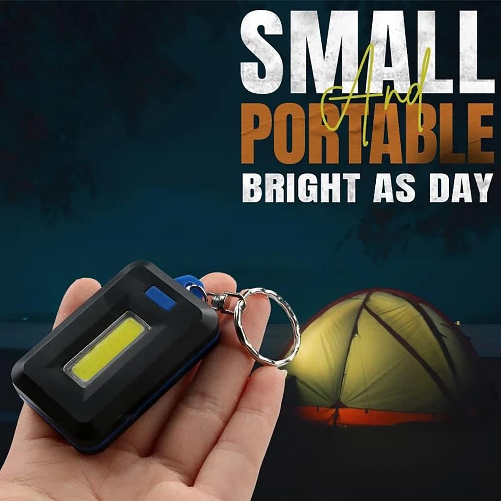 Micozy LED Keychain Flashlights for Mountaineering Camping Lighting, 3W Rugged Mini Pocket Flashlight LED Light (Blue)