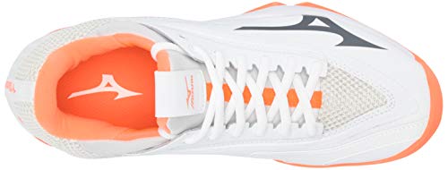 Mizuno womens Impulse Tennis Shoe , White-Fiery Coral , 7 medium US