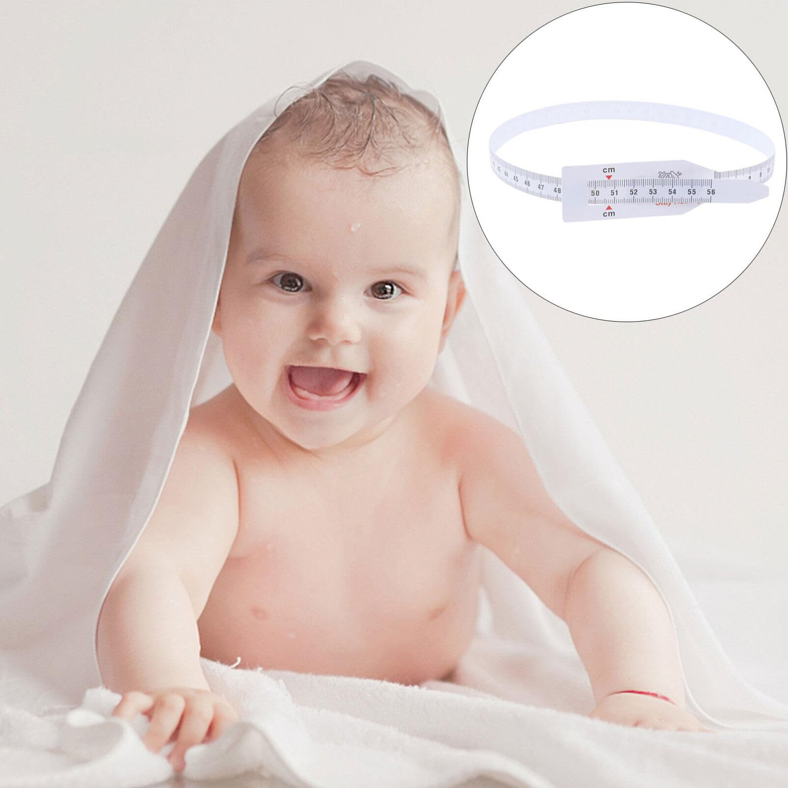 TEHAUX Head Circumference Measuring Tape, Measure Rulers for Pediatrics, Plastic, Reusable, Non- Stretchable with End Insert (6Pcs 22inch)