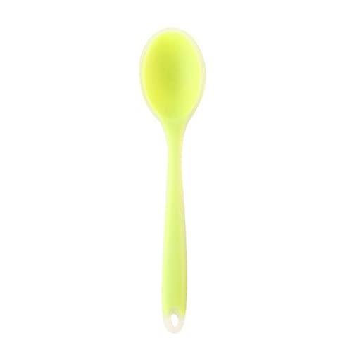 MABSSI Colorful Silicone Spoon Heat Resistant Easy To Clean Non-stick Rice Spoons High Temperature Spoon Tableware Utensil Kitchen Tool (Size : Green)