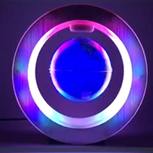 Magnetic Levitation Floating World Globe Desk, 4'' Electronic Antigravity Magnetic Levitating Floating Globe with Colorful LED World Map (English version)