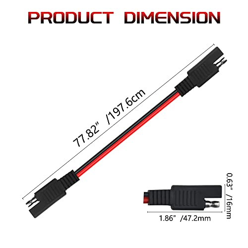 WMYCONGCONG 4 PCS SAE Extension Cable Quick Disconnect Wire Harness SAE Connector 18AWG 6.56Ft Each one(4 PCS)