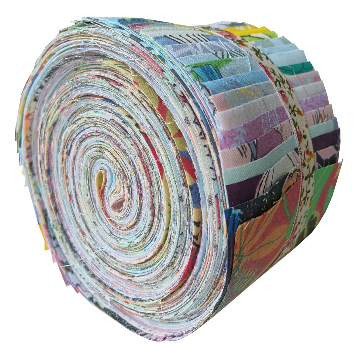 longshine-us 25PCS Jelly Roll Fabric, Roll Up Cotton Fabric Quilting Strips, 2.5inch x 45inch, Jelly Roll Fabric Strips for Quilting, Patchwork Craft Cotton Quilting Fabric
