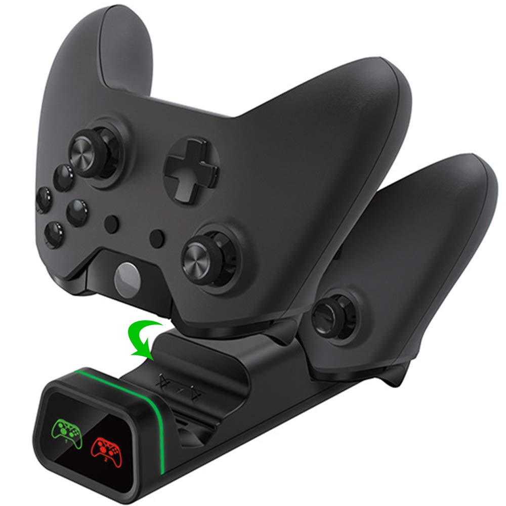 Megadream Dual Controller Charger for Xbox One/X/S, Dual Dock Xbox Battery Charging Station Controller Charging Stand Dock with 2 x 800mAh Rechargeable Battery Packs, LED Indicator Light