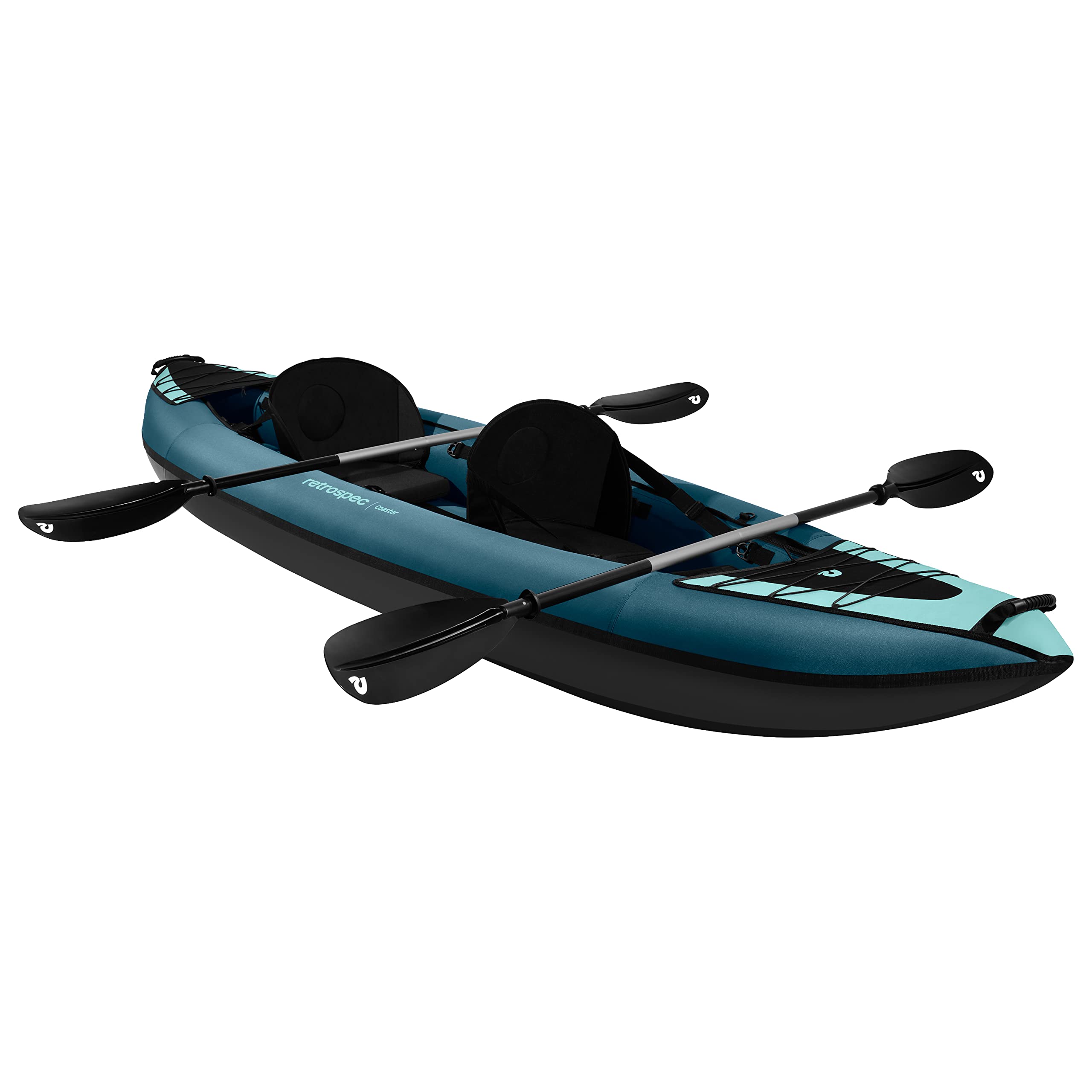 Retrospec Coaster 1 Person Inflatable Kayak - Portable 600-Denier Ripstop Polyester Blow up Kayak - Includes Double-Sided Paddle, Hand Pump & Carrying Bag - Wild Spruce