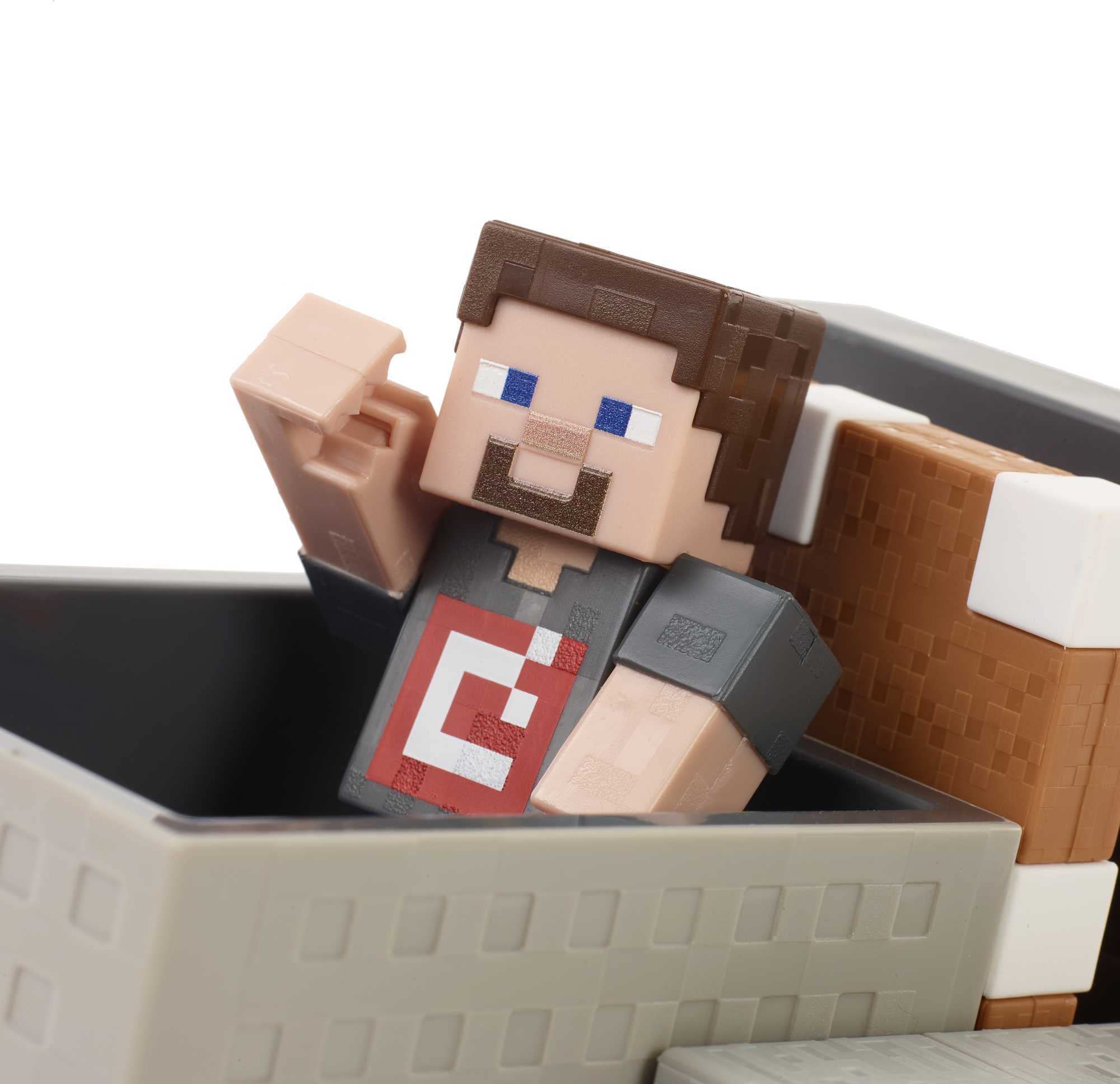 Minecraft Minecart Mayhem Playset With Steve Character Figure, Launching Cart And Accessories, Creation, Exploration And Survival Game For Kids Ages 6 Years And Older