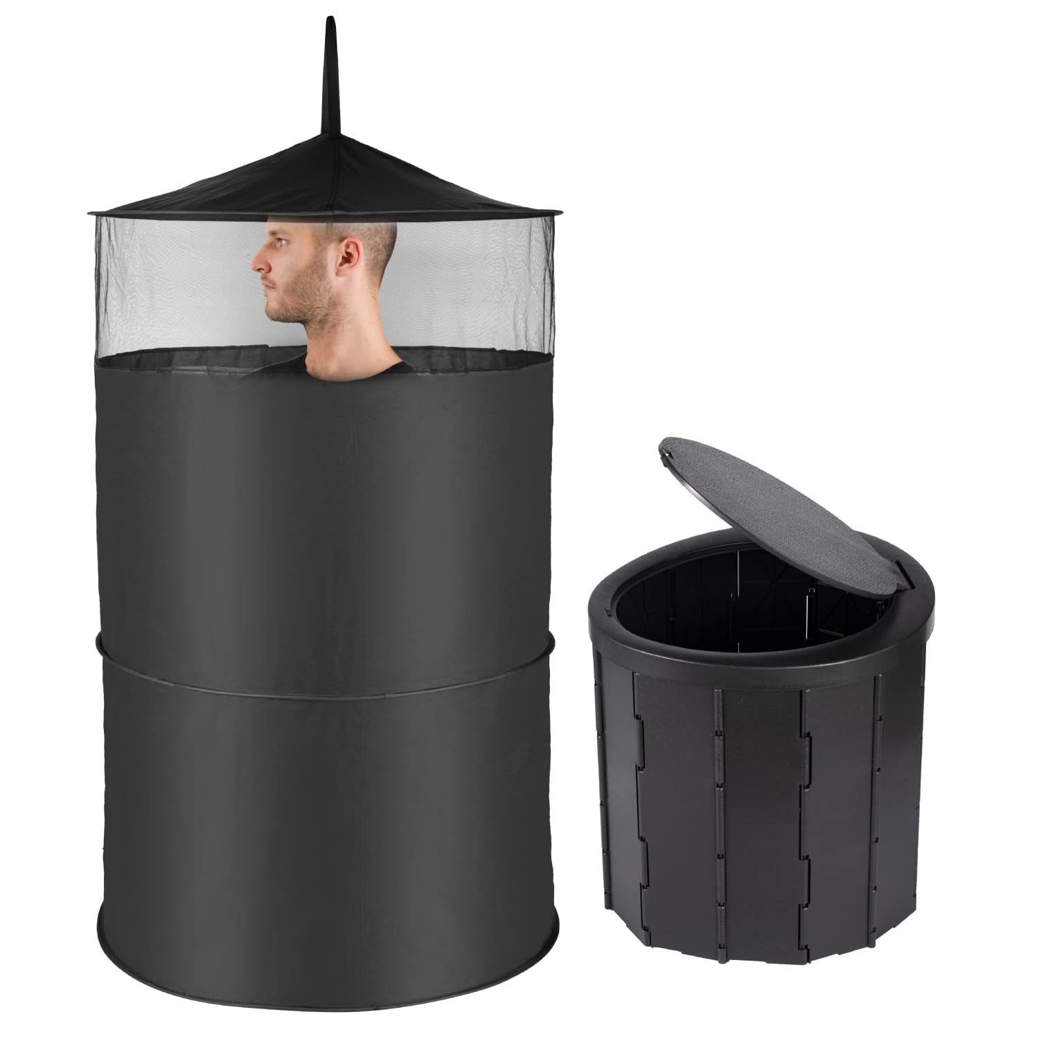 Tents for Camping, Baraiser Pop Up Tent with Portable Toilet, Portable Potty for Camping and Outdoor